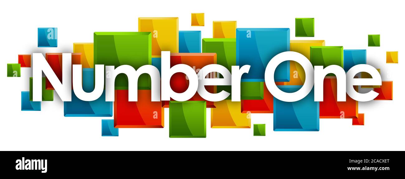 Number one word in colored rectangles background Stock Photo - Alamy
