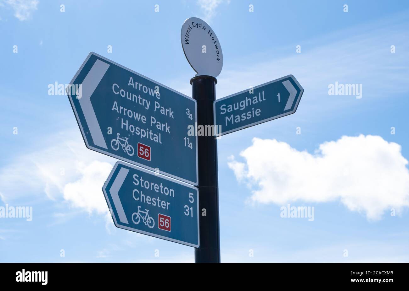 Wirral National Cycle Path signs Greasby Wirral May 2020 Stock Photo ...