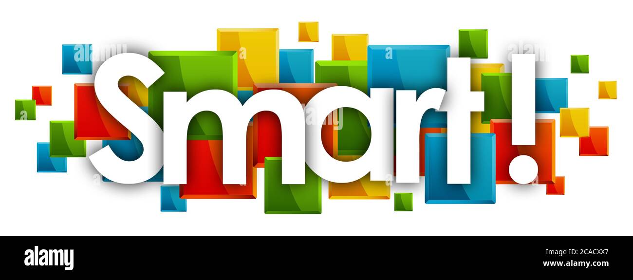 Smart word in colored rectangles background Stock Photo - Alamy