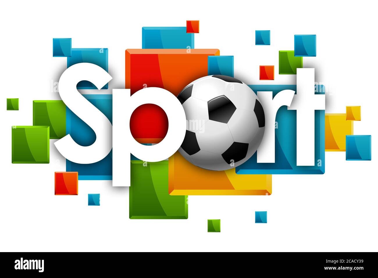 sport word in colored rectangles background Stock Photo - Alamy