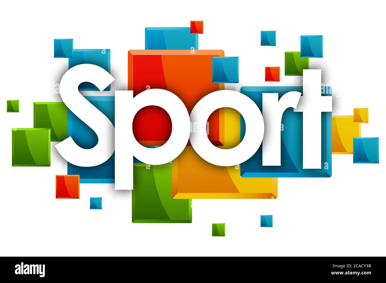 sport word in colored rectangles background Stock Photo - Alamy