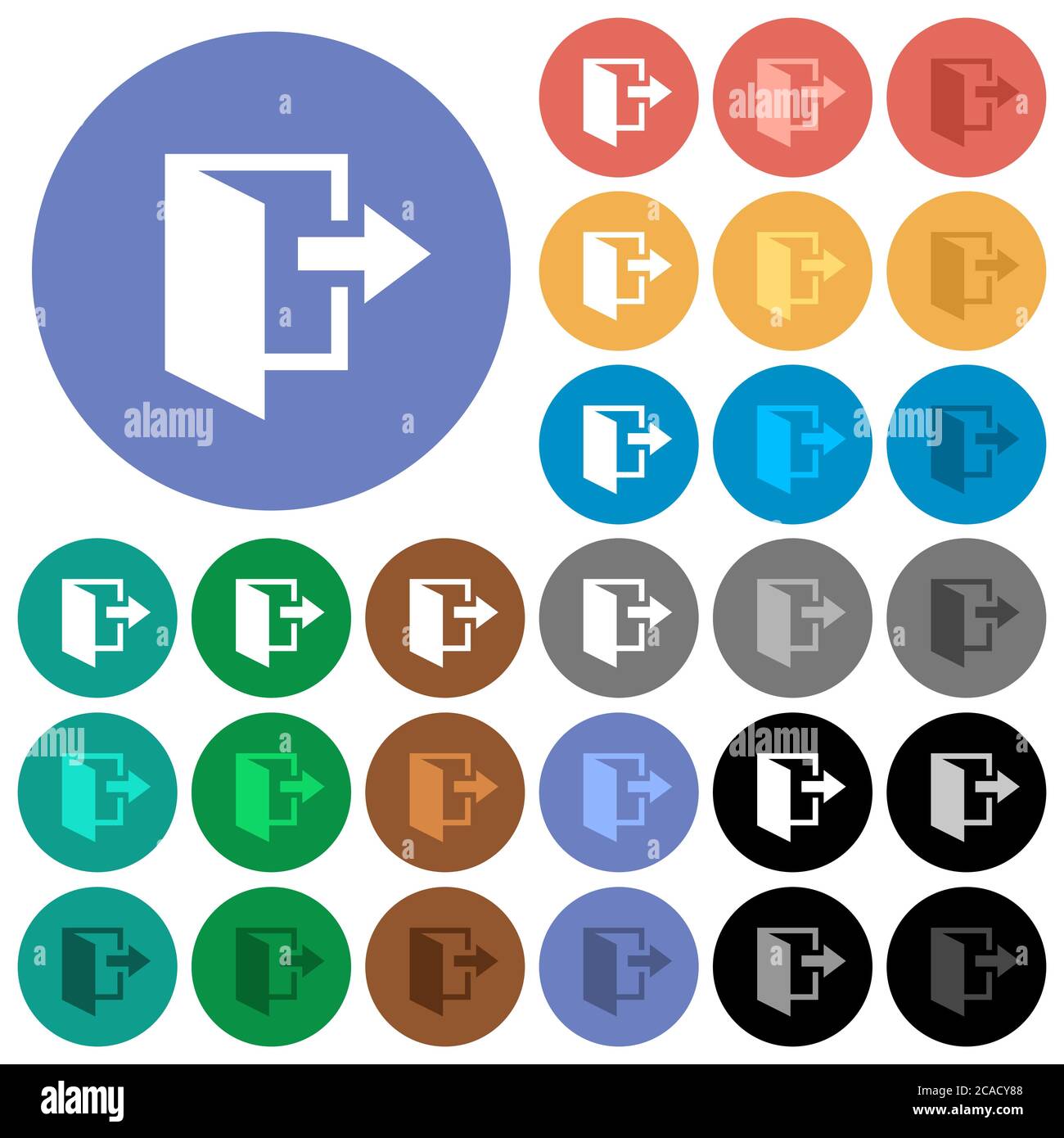 Leave multi colored flat icons on round backgrounds. Included white ...