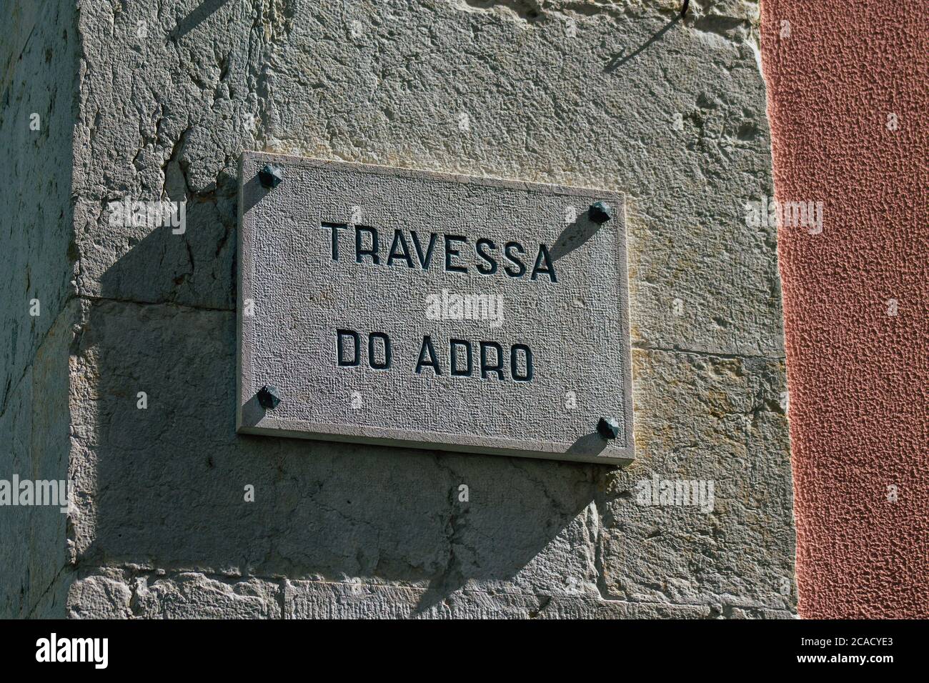 Lisbon Portugal August 04, 2020 View of a street or road name an ...