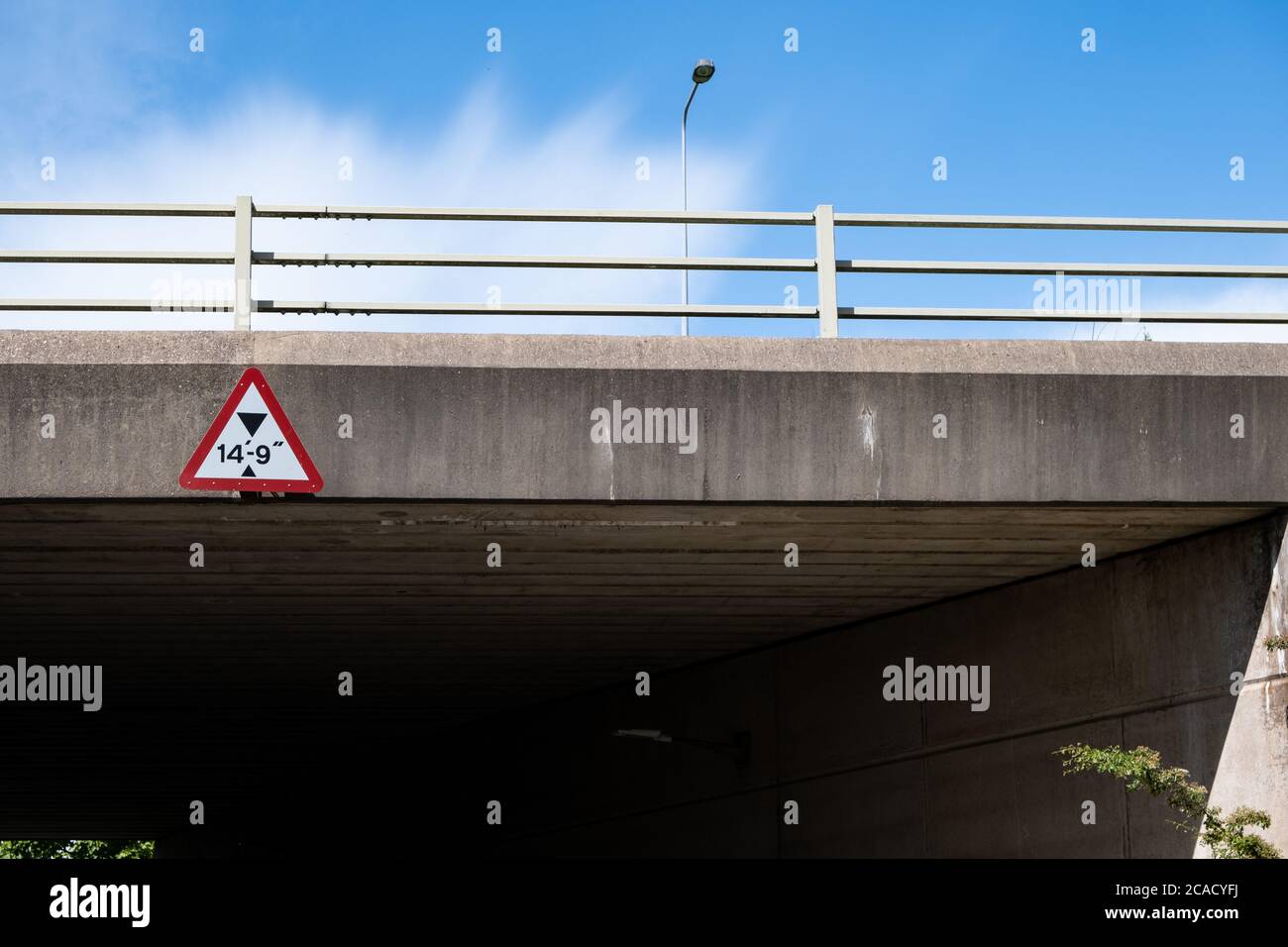 Height restriction on low bridge on road in Upton Wirral May 2020 Stock ...