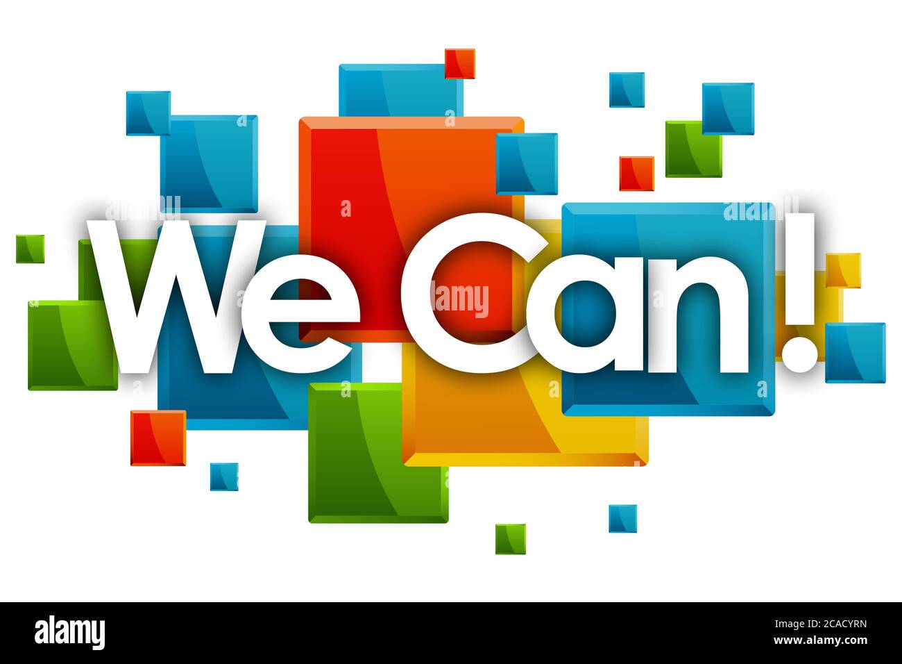We Can word in colored rectangles background Stock Photo - Alamy