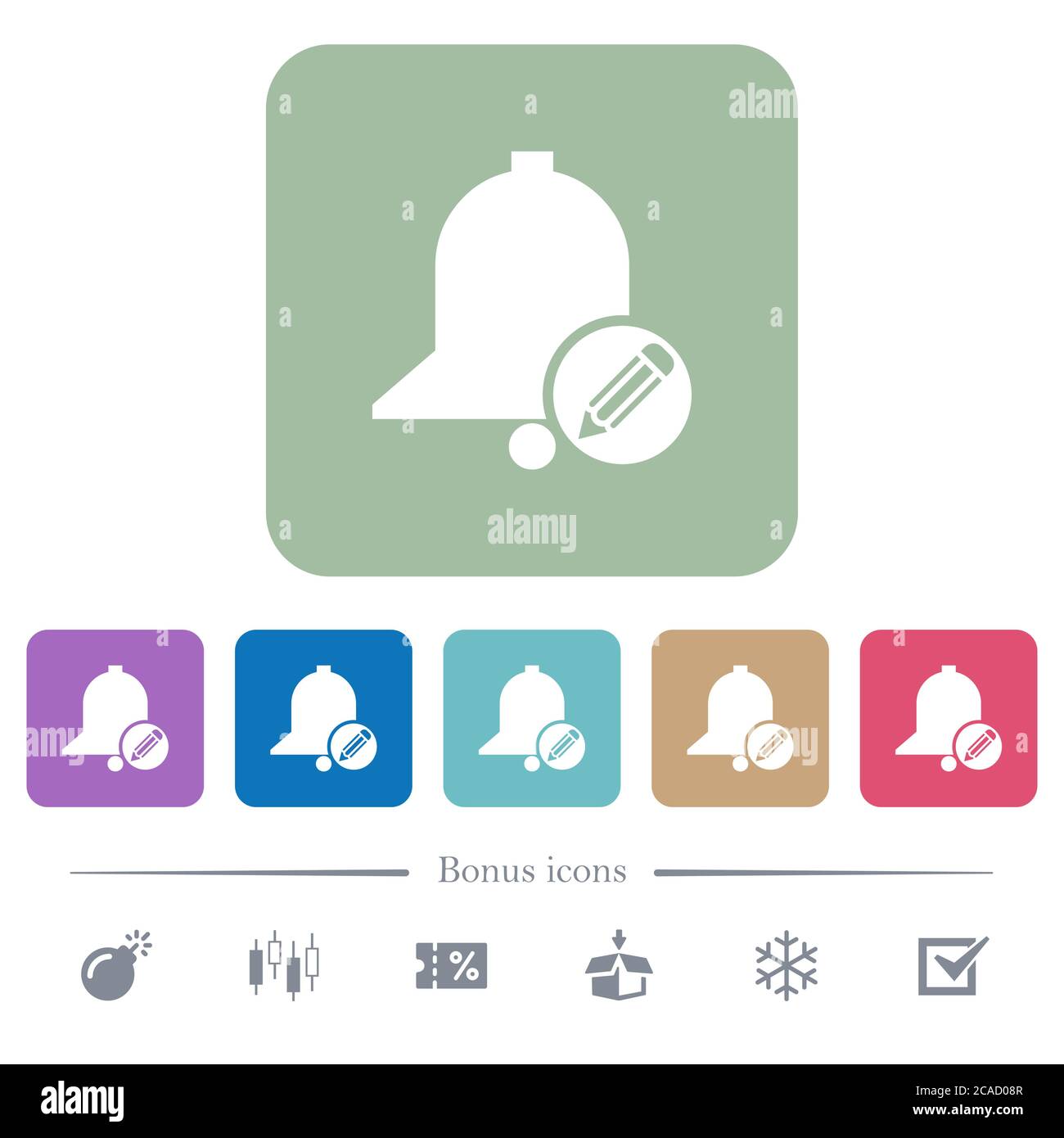 Edit reminder white flat icons on color rounded square backgrounds. 6 ...