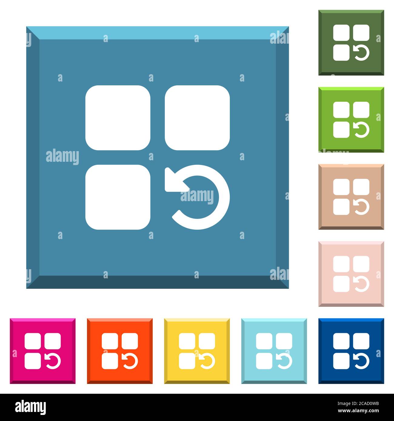 Undo component operation white icons on edged square buttons in various ...