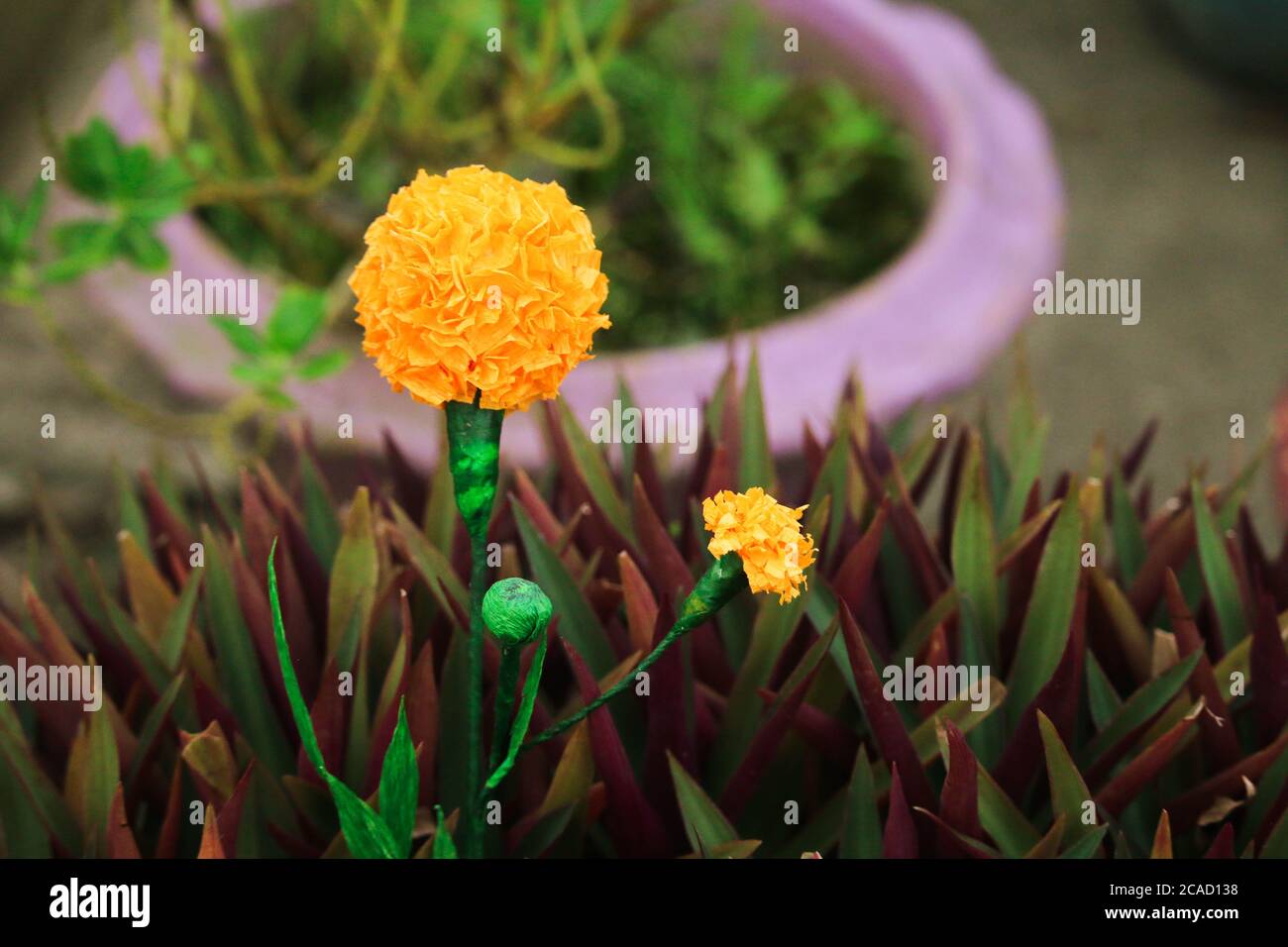 Colorful homemade origami paper marigold flowers, DIY floral paper ...