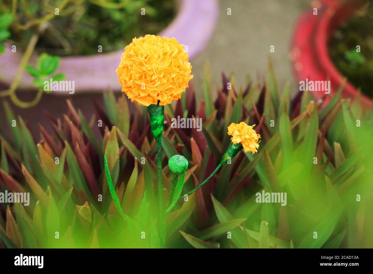 Colorful homemade origami paper marigold flowers, DIY floral paper ...