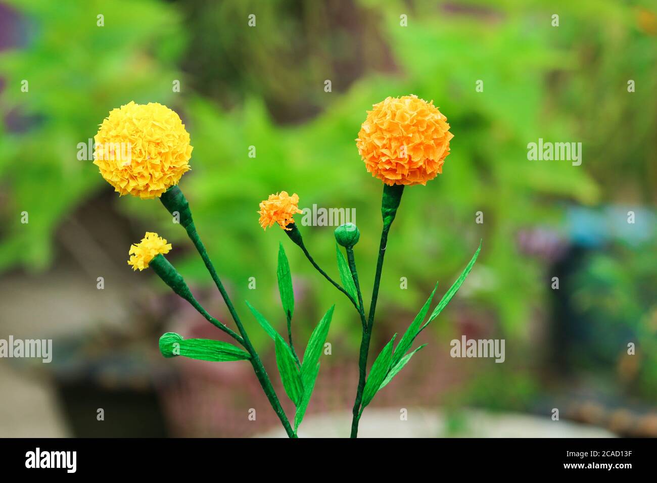 Colorful homemade origami paper marigold flowers, DIY floral paper ...