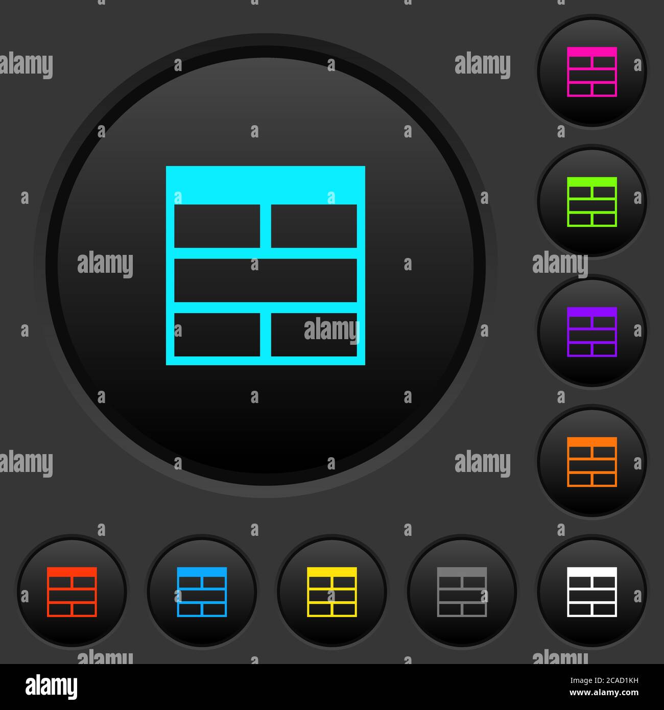 Spreadsheet horizontally merge table cells dark push buttons with vivid ...