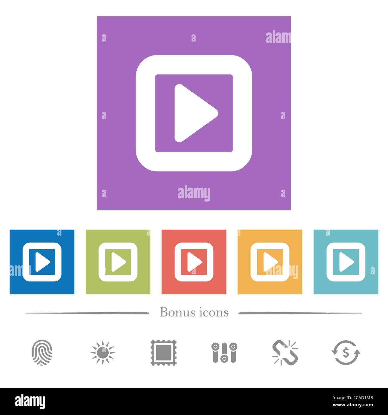 Toggle right flat white icons in square backgrounds. 6 bonus icons ...