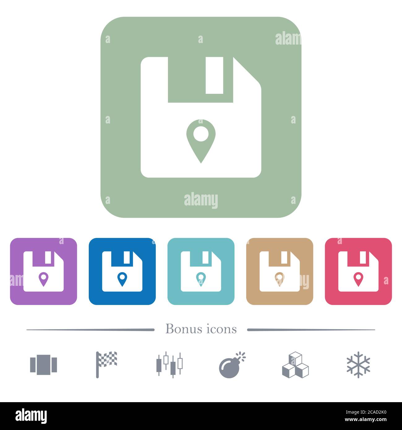 File location white flat icons on color rounded square backgrounds. 6 ...
