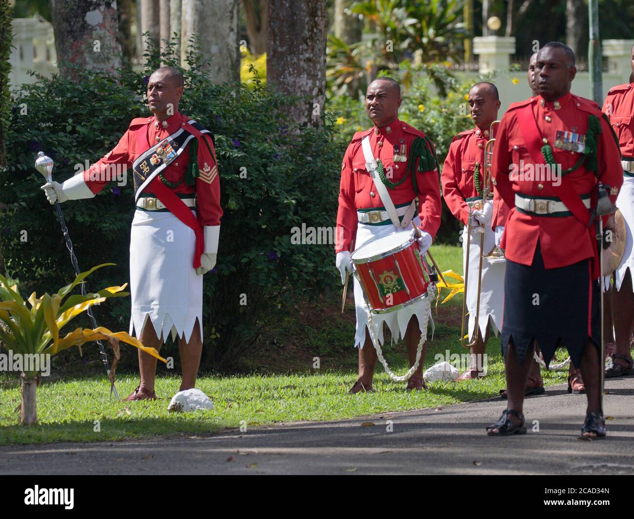 Fiji Police Band, Fiji Military Band, changing guard ceremony, outside ...