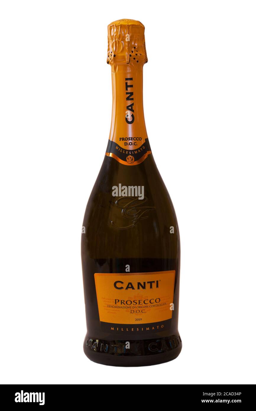 Bottle of Canti Prosecco isolated on white background - product of ...