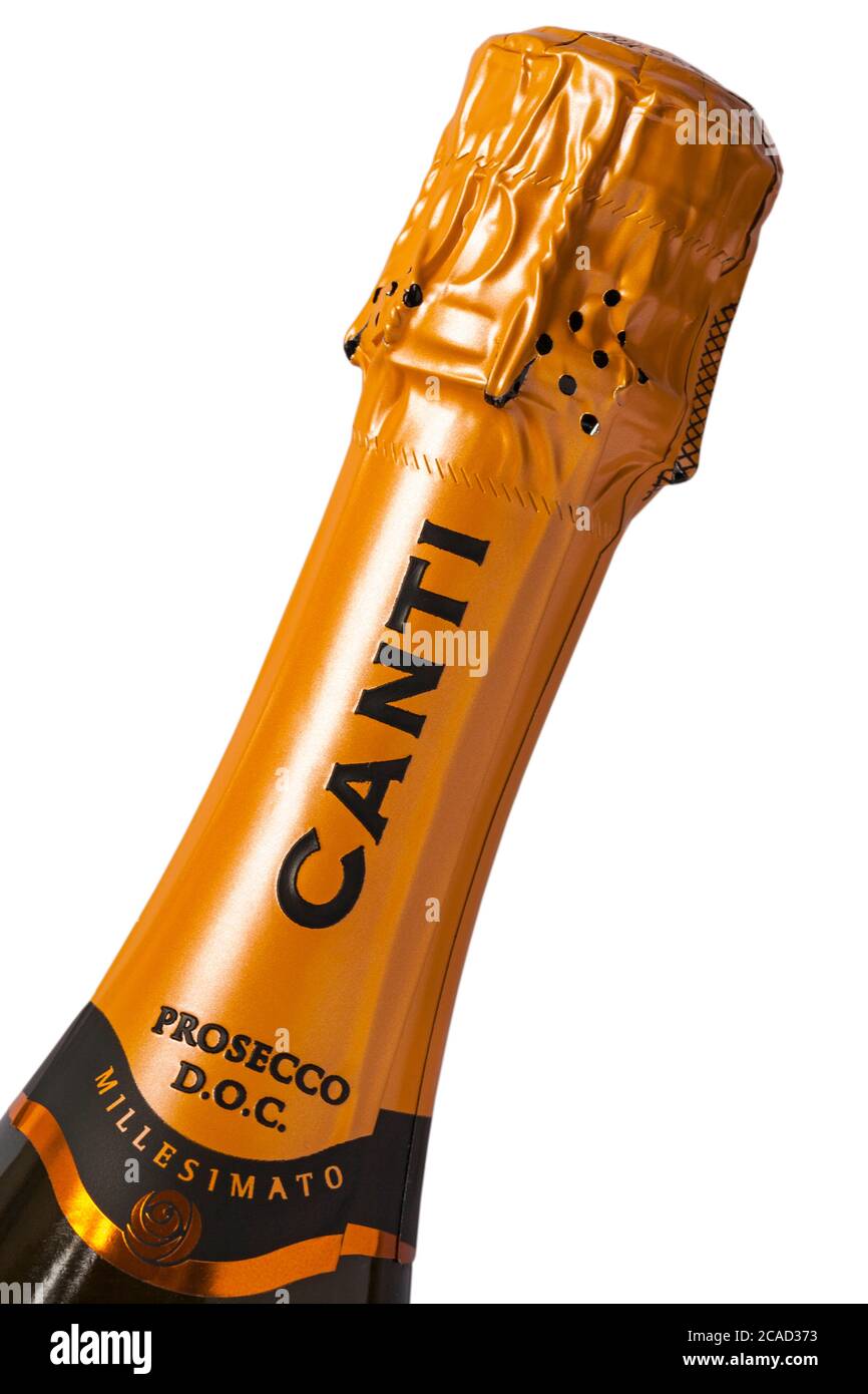 Canti Prosecco set on white background - product of Italy, Italian ...