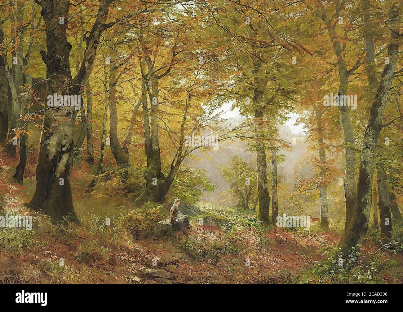 Bohmer Heinrich - a Woodland Glade - German School - 19th and Early ...