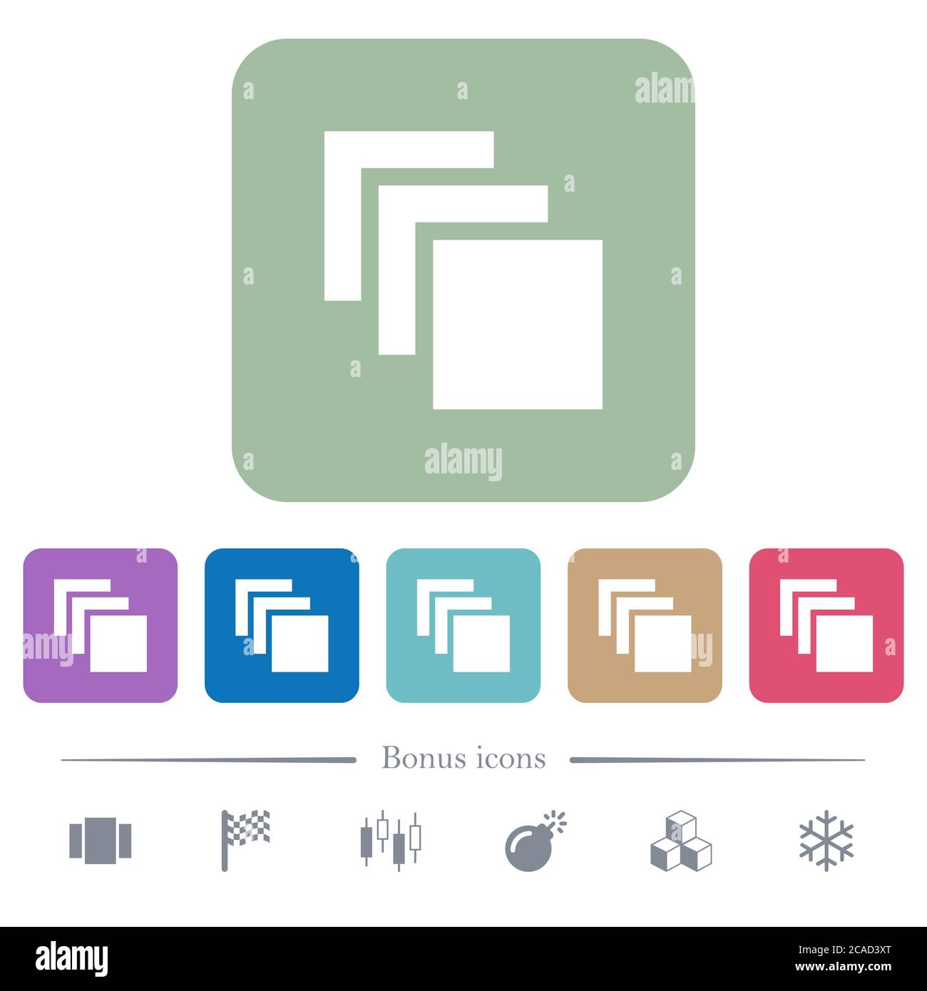 Multiple canvases white flat icons on color rounded square backgrounds ...