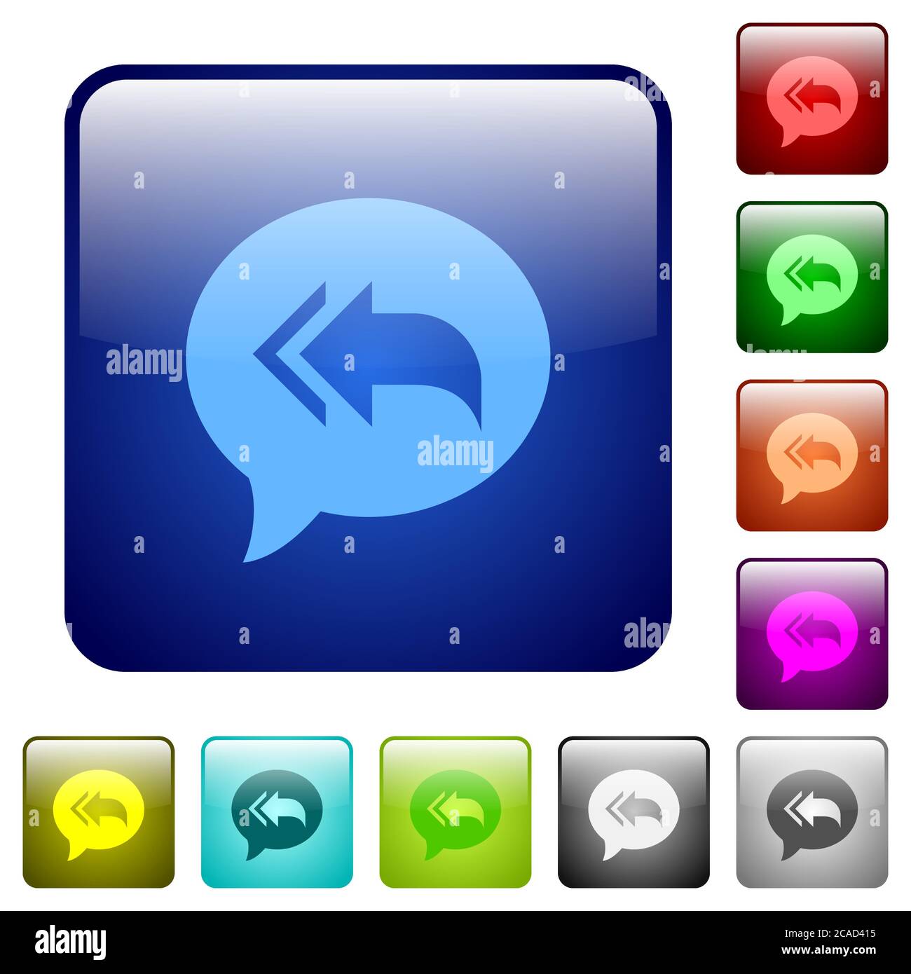 Reply to all recipients icons in rounded square color glossy button set Stock Vector Image & Art ...