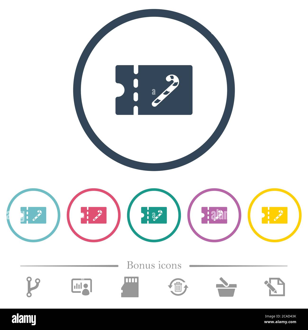 Sweet shop discount coupon flat color icons in round outlines. 6 bonus ...