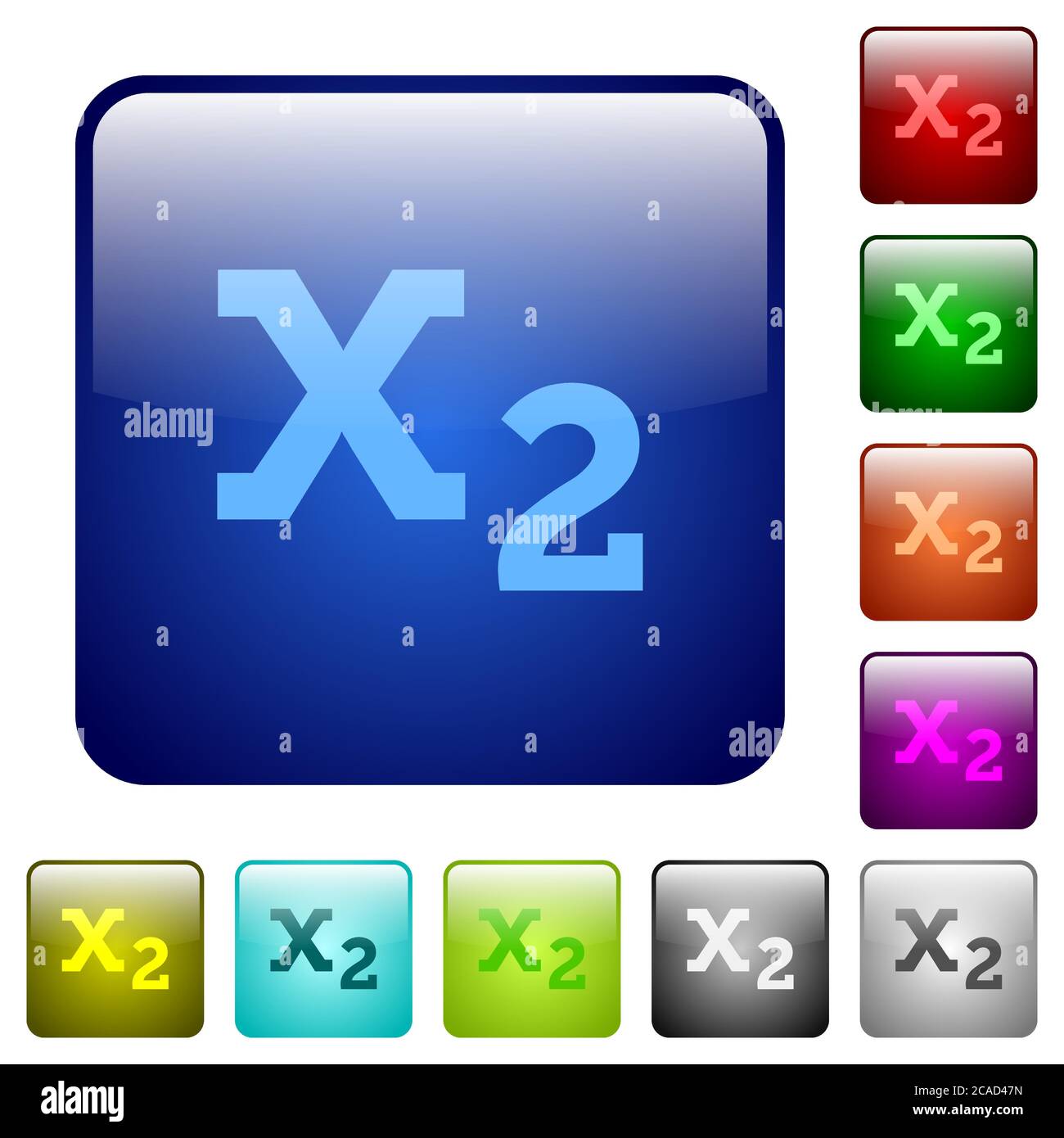 Subscript icons in rounded square color glossy button set Stock Vector ...