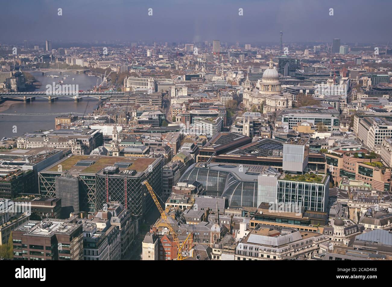 An aerial view of London, UK along the River Thames Stock Photo - Alamy