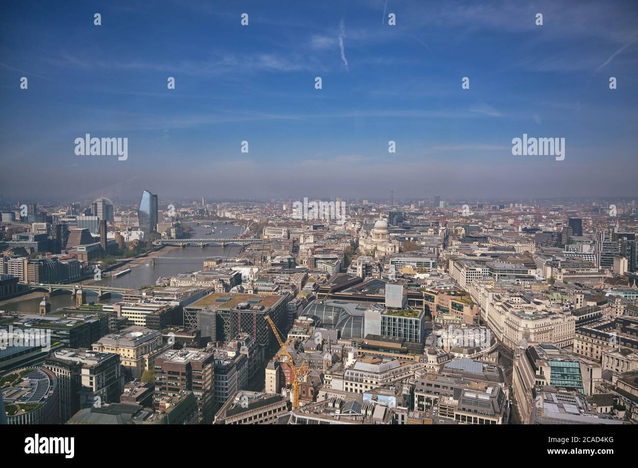 An aerial view of London, UK along the River Thames Stock Photo - Alamy