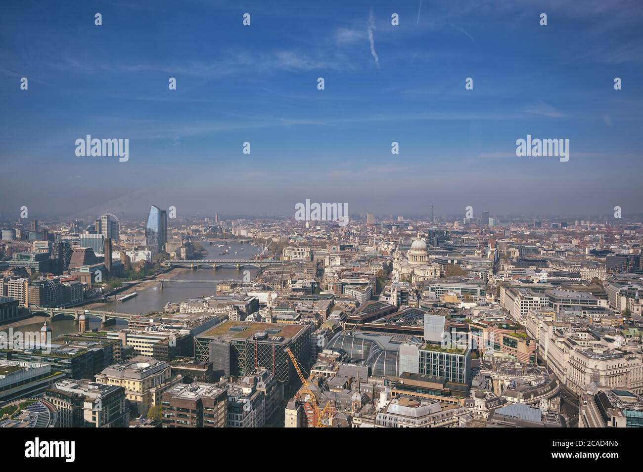 An aerial view of London, UK along the River Thames Stock Photo - Alamy