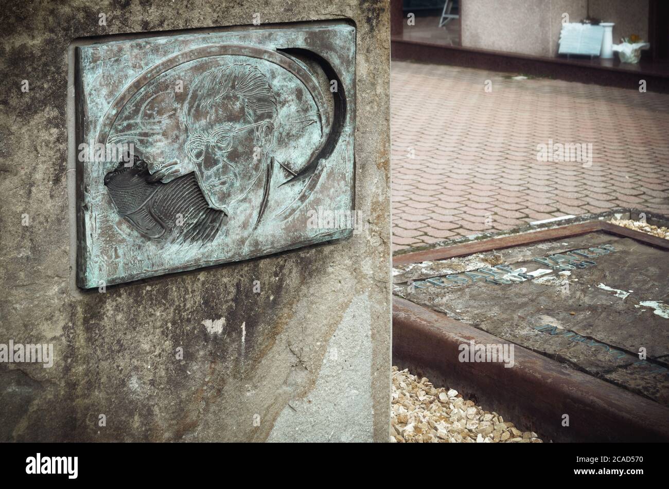 SANTO STEFANO BELBO, ITALY - FEBRUARY 21, 2018: the tomb of Cesare ...