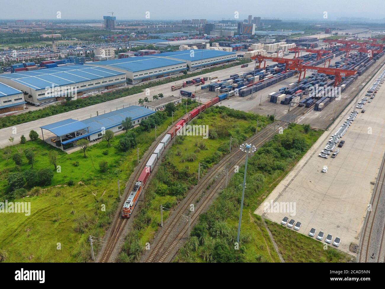 Chengdu. 5th Aug, 2020. Aerial photo taken on Aug. 5, 2020 shows a ...