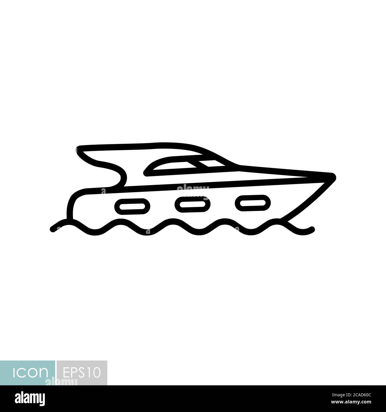 Cruising motor yacht flat vector icon. Graph symbol for travel and ...