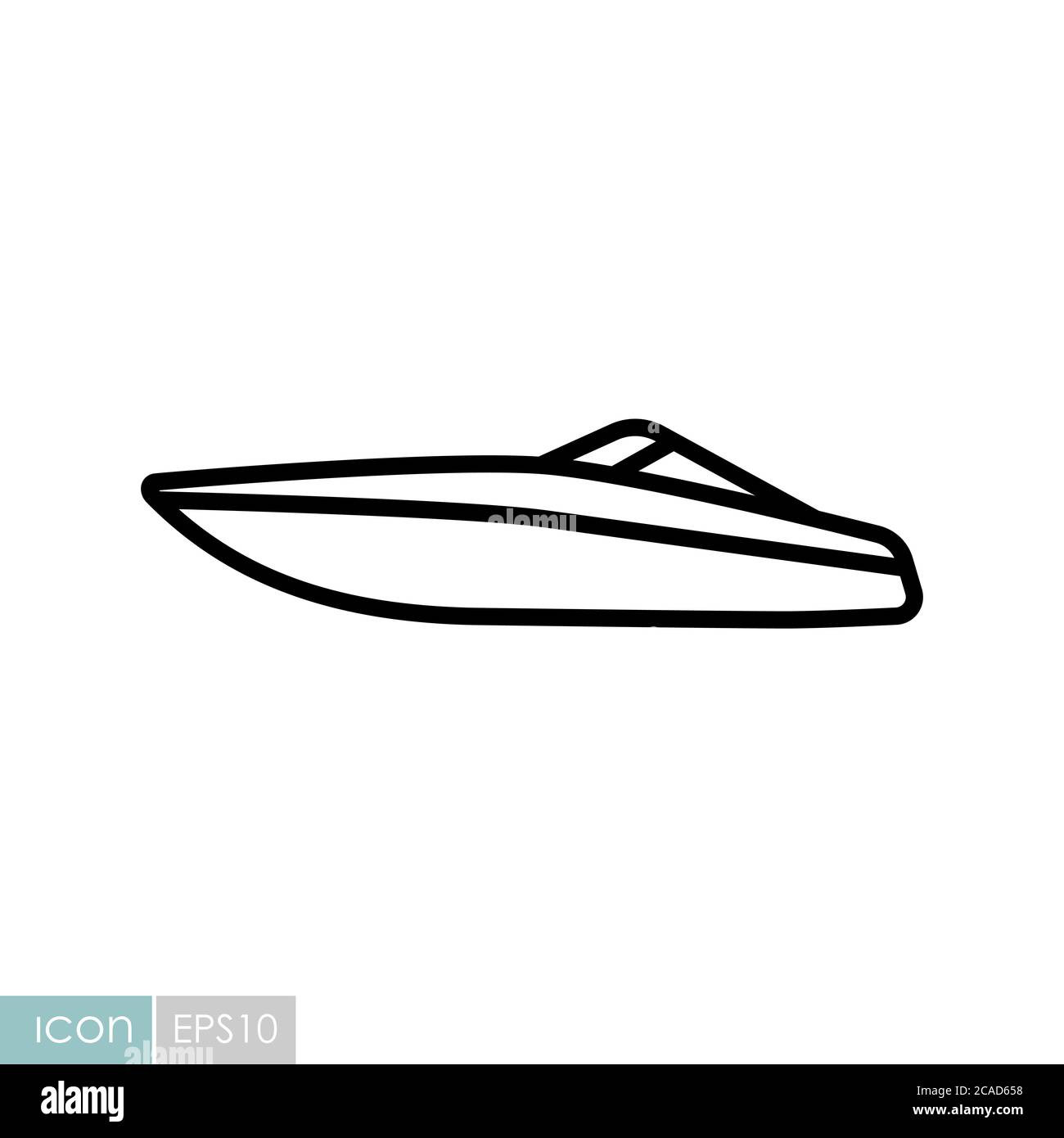 Speedboat flat vector icon. Graph symbol for travel and tourism web ...