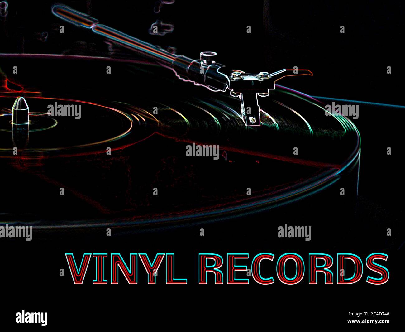 music event flyer record player neo style Stock Photo - Alamy