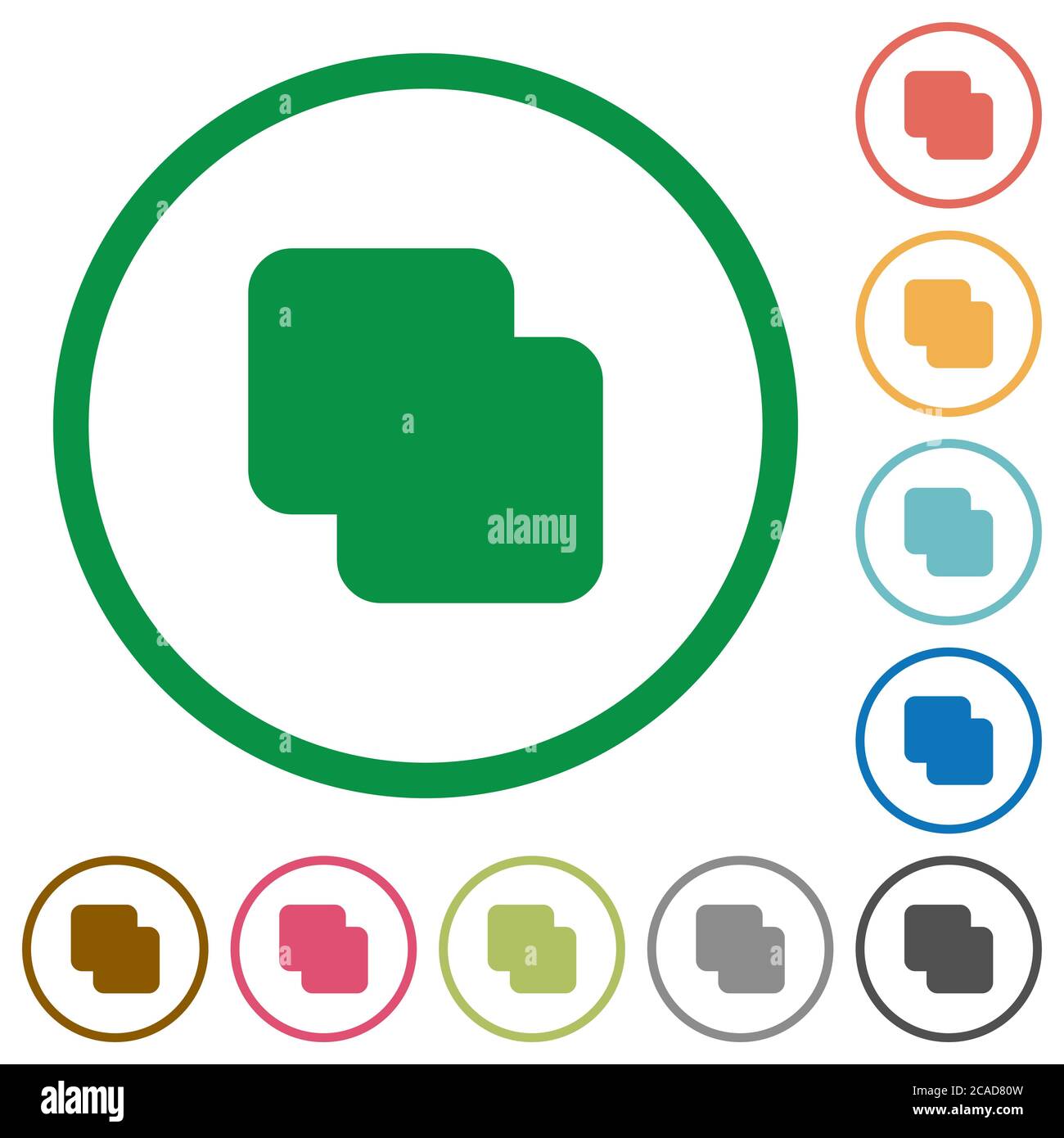 Add shapes flat color icons in round outlines on white background Stock ...