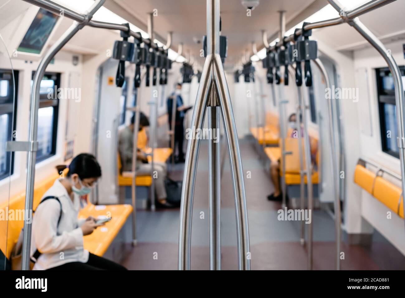 Metro rail passenger pole hi-res stock photography and images - Alamy