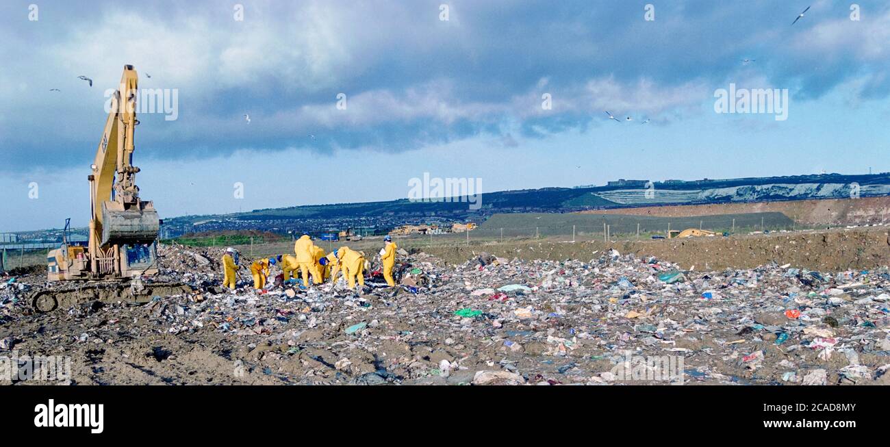 Hampshire Police Officers conducting a search for evidence at landfill ...