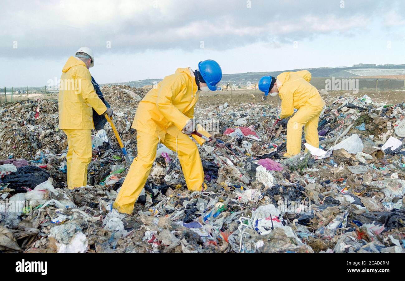 Hampshire Police Officers conducting a search for evidence at landfill ...