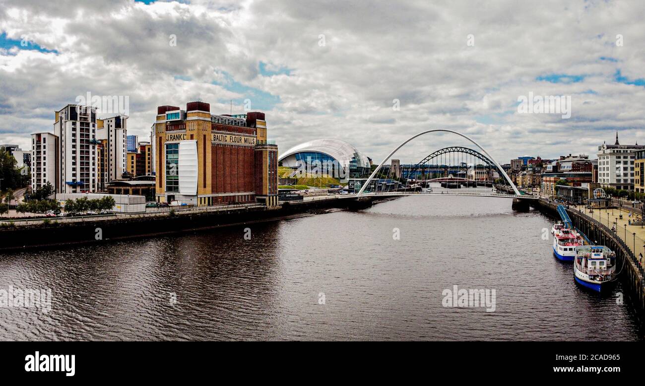 Aerial image of Newcastle and Gateshead Quayside, the River Tyne ...