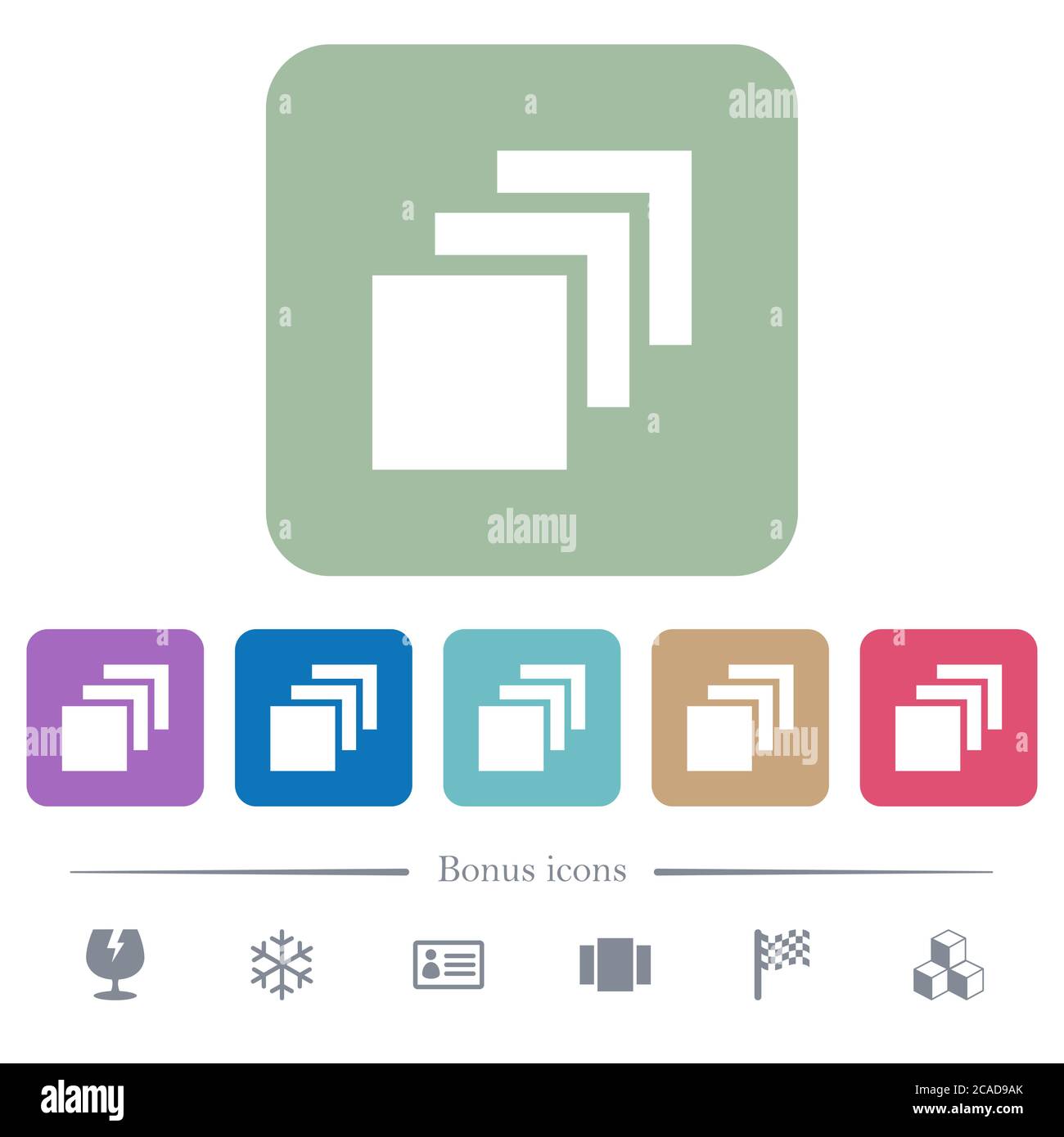 Multiple canvases white flat icons on color rounded square backgrounds ...