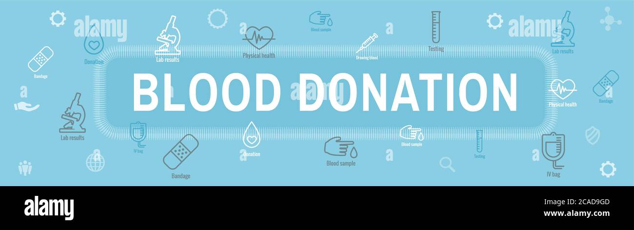 Blood testing work icon set and a web header banner Stock Vector Image ...