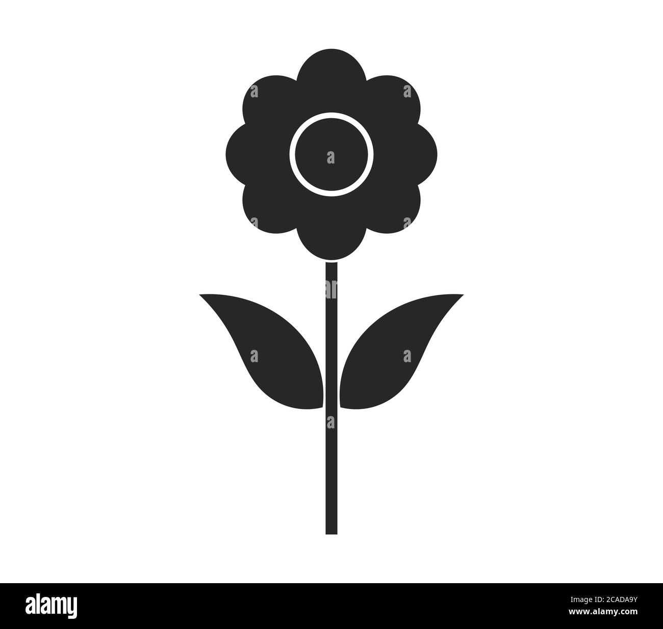 Black flower icon. Vector illustration Stock Vector Image & Art - Alamy