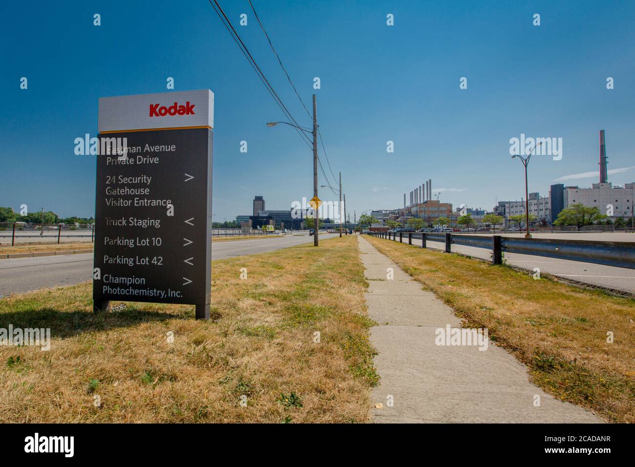 The entrance through the main gate of the Eastman Kodak Factory in ...