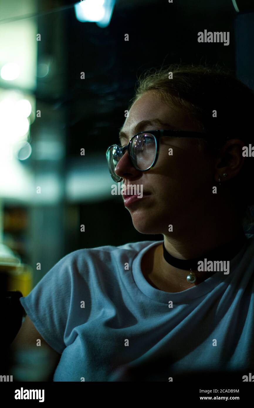 Portrait by eyes, in big city world Stock Photo - Alamy