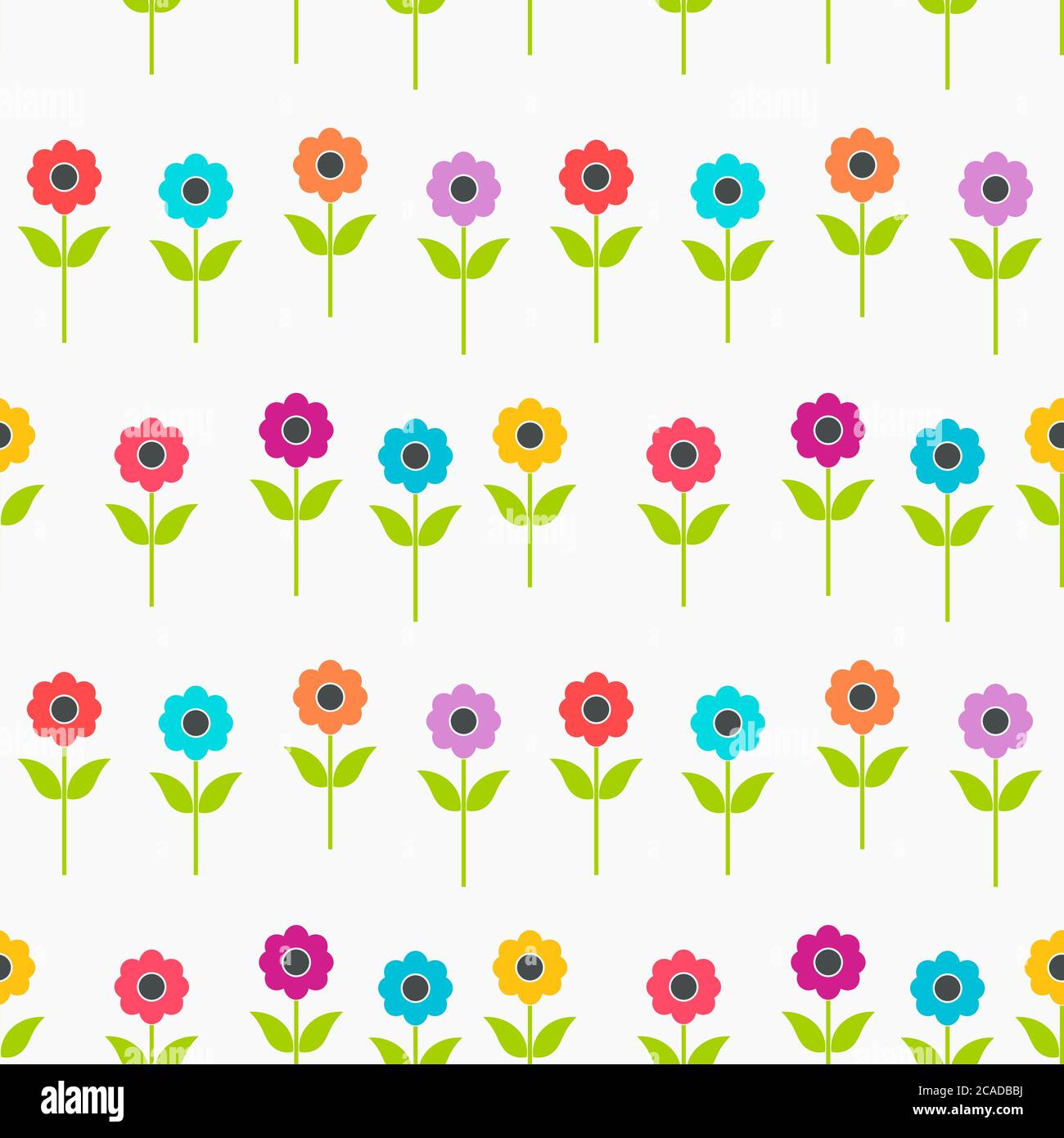 Colorful summer flowers seamless pattern. Vector illustration Stock ...
