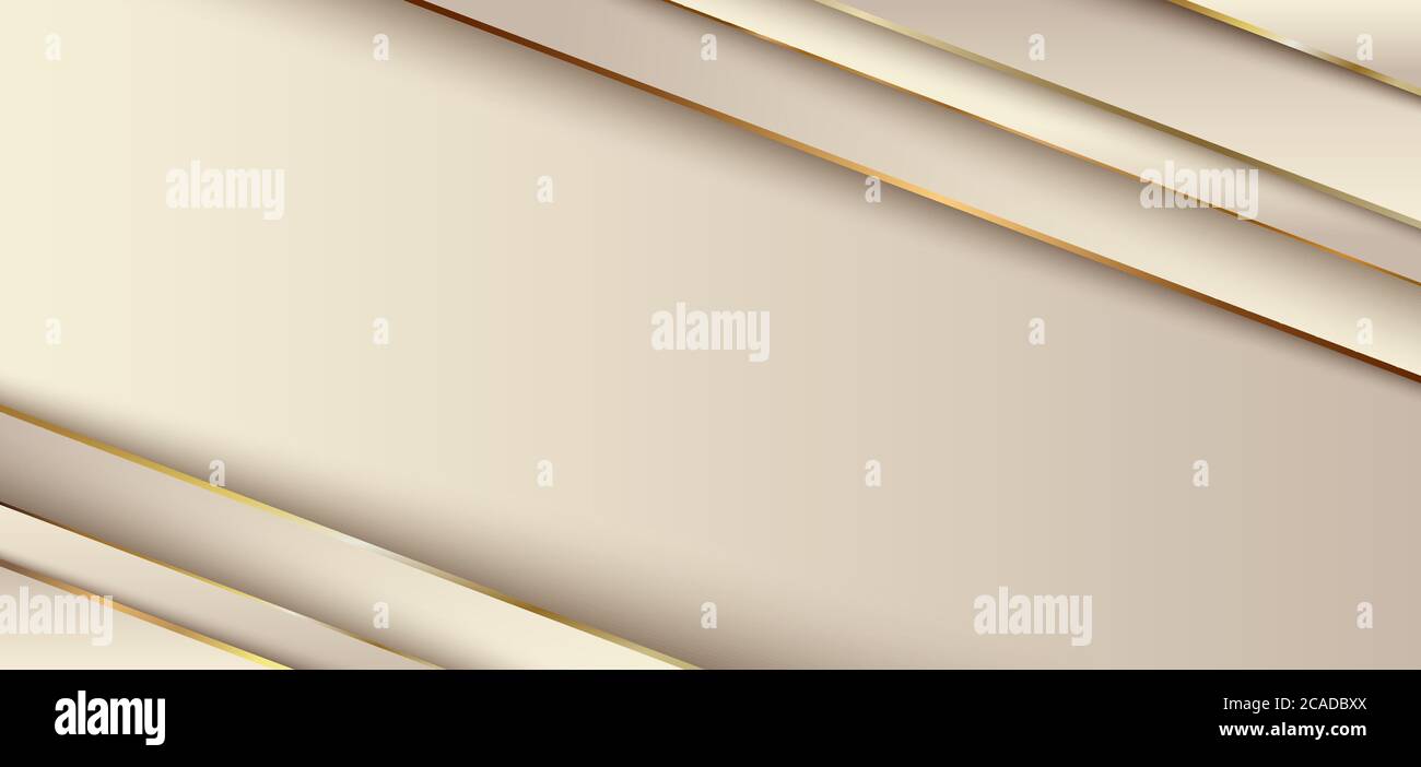 Abstract elegant diagonal gold stripes overlapping layer with shadow on ...