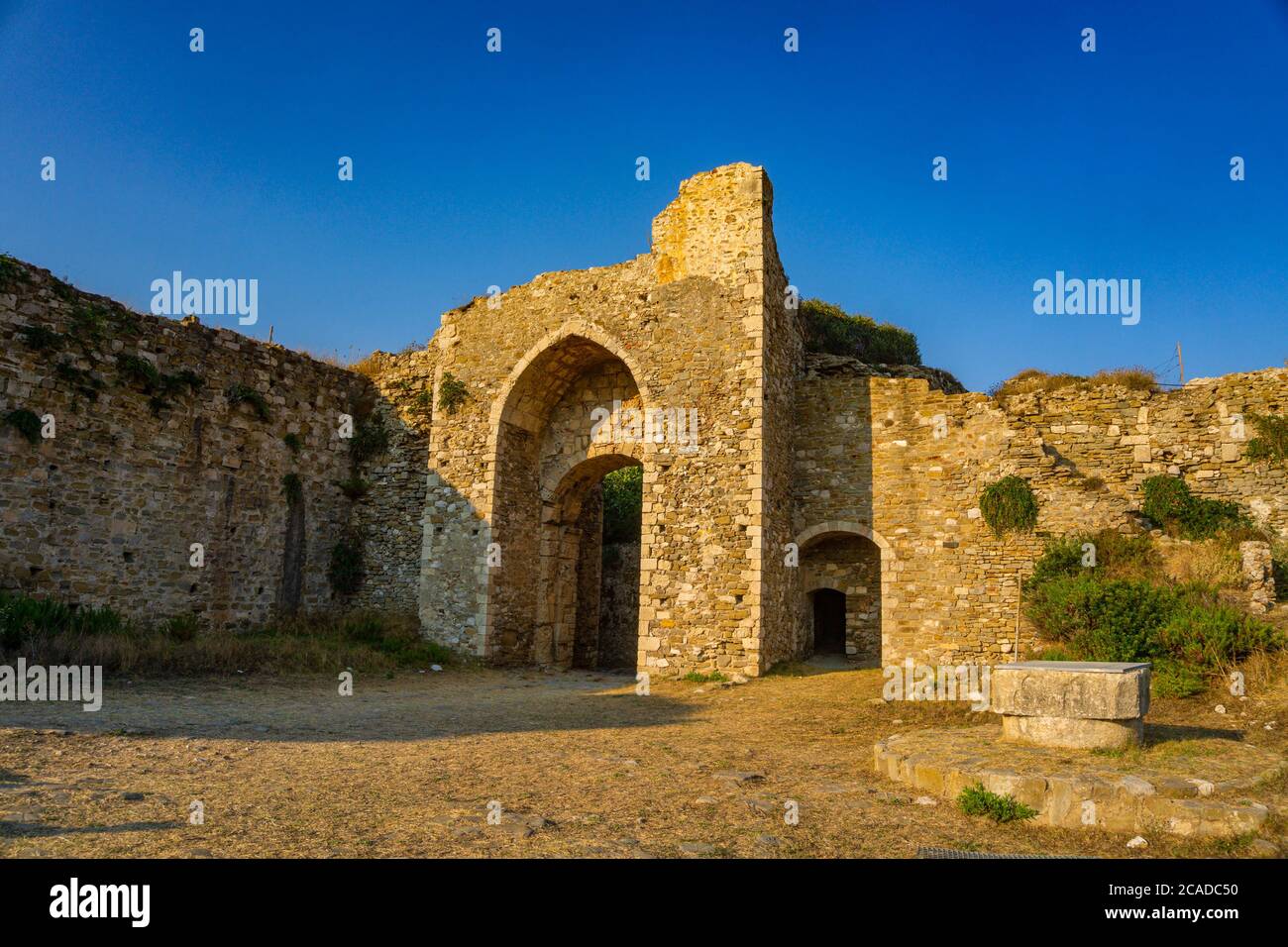 Inside the Archaeological site of Methoni Castle. Built by the ...