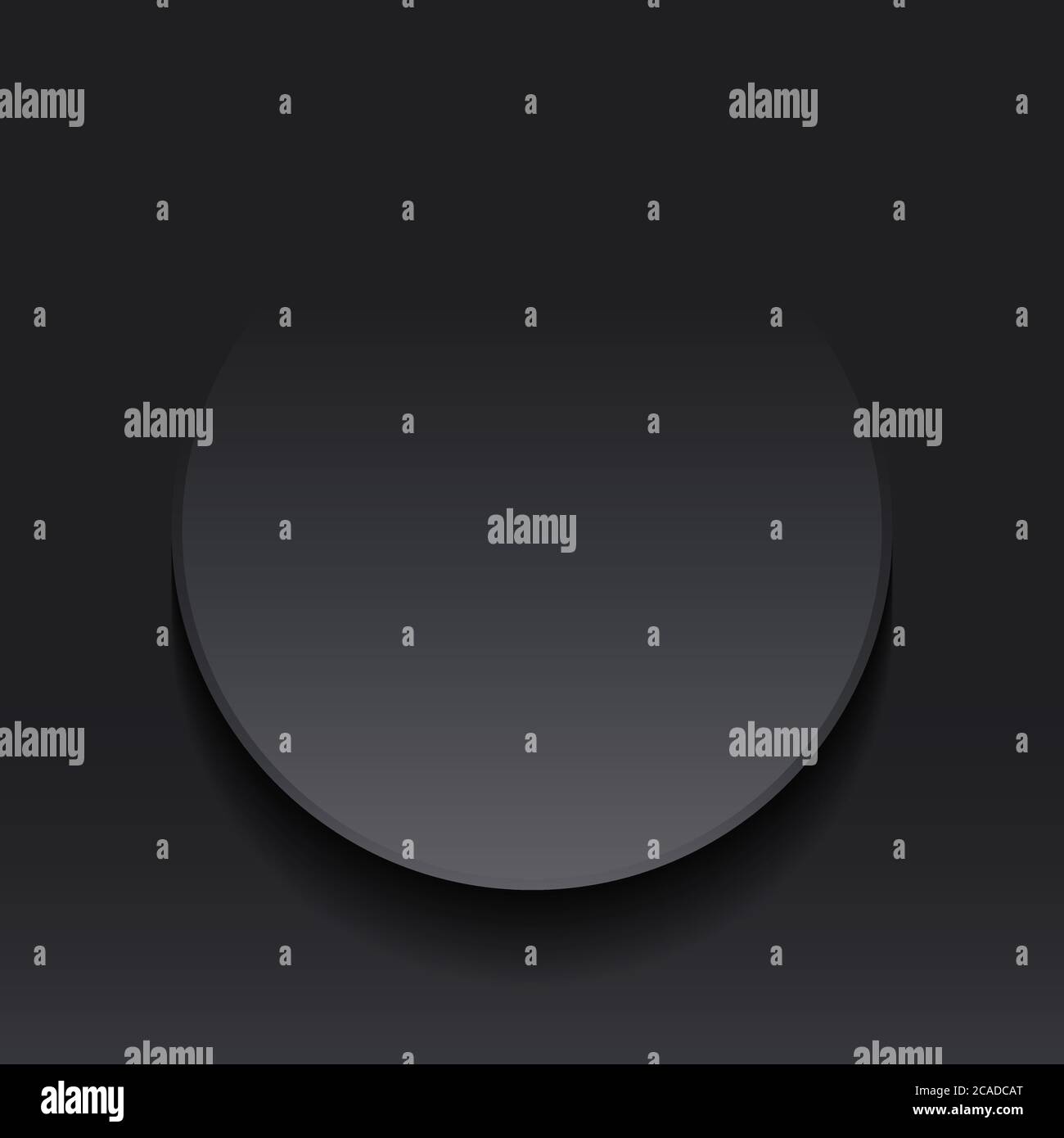 Dark gray circle round note label paper cut style. Vector illustration ...