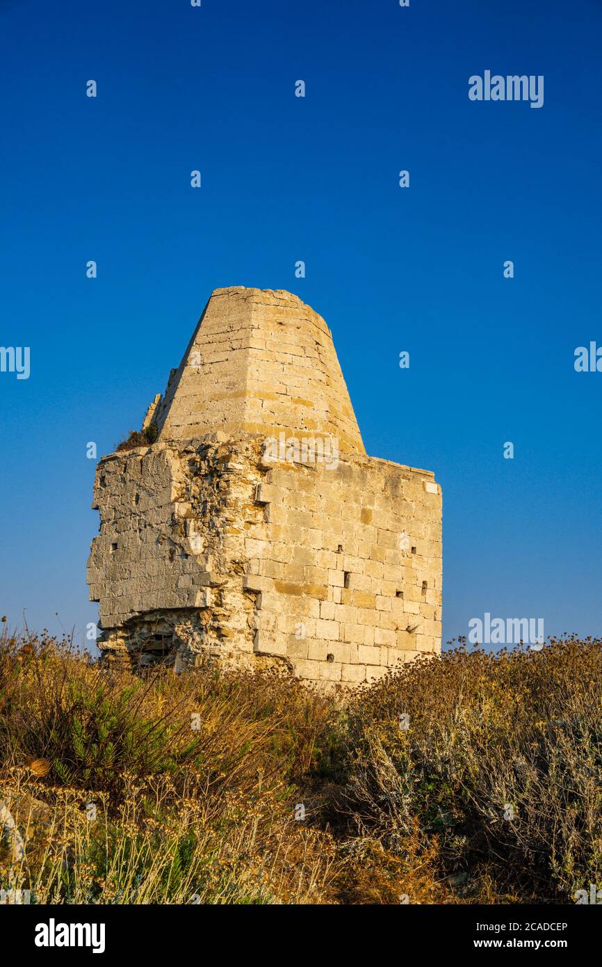Inside the Archaeological site of Methoni Castle. Built by the ...