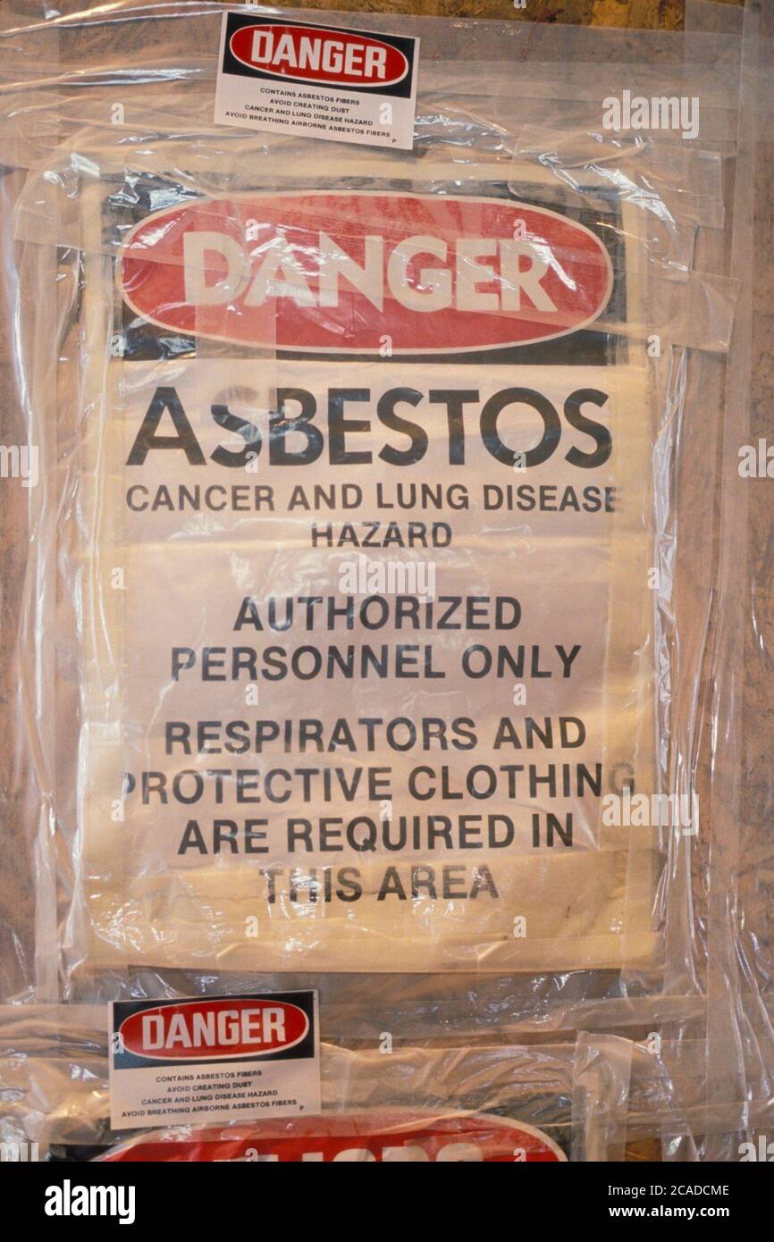 Asbestos sign hi-res stock photography and images - Alamy