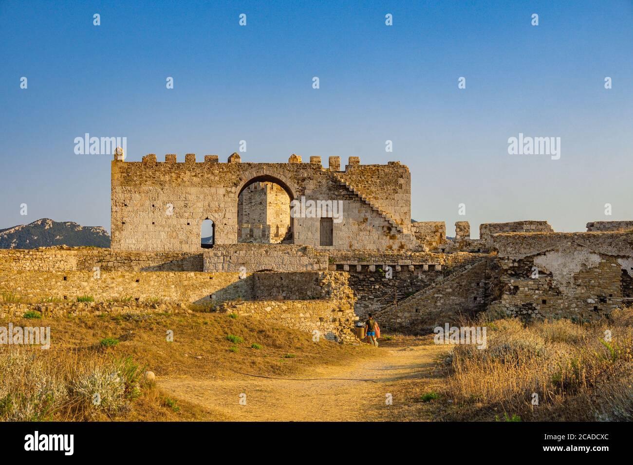 Inside the Archaeological site of Methoni Castle. Built by the ...